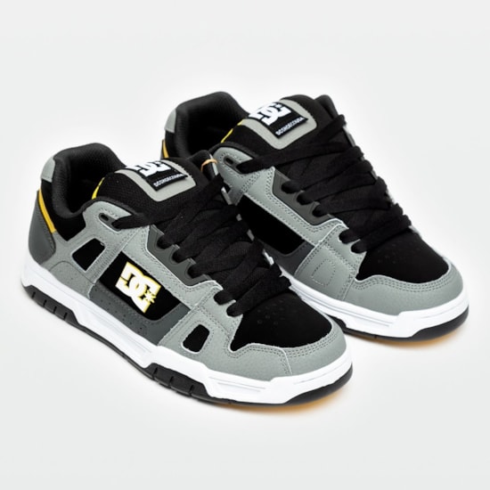Tênis Dc Shoes Stag Imp Grey Yellow - Prince Of Streets